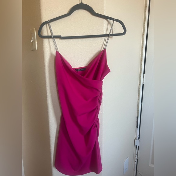 Zara | Dresses | Zara Hot Pink Dress | Poshmark